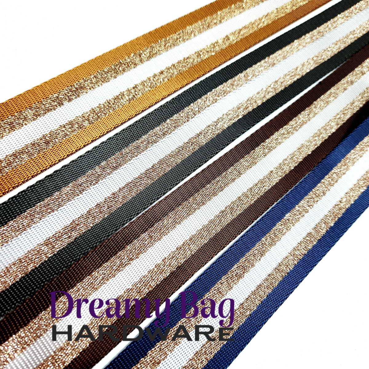 38mm (1.5") Rose Gold Glitter Thread Seatbelt Webbing Webbing – Dreamy ...