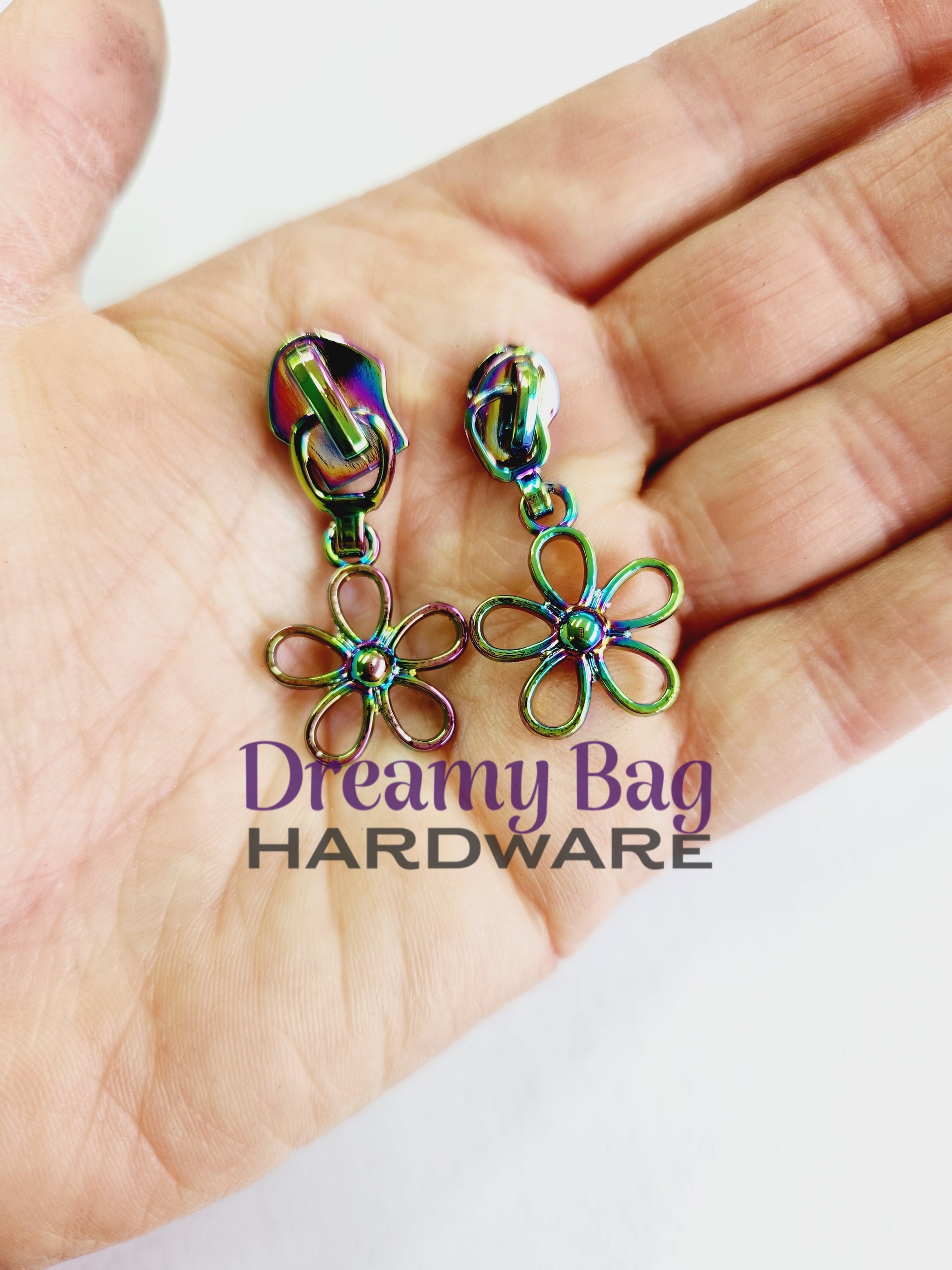 #3 and #5 Zipper pull Mini Daisy – Dreamy Bag Hardware Pty Ltd