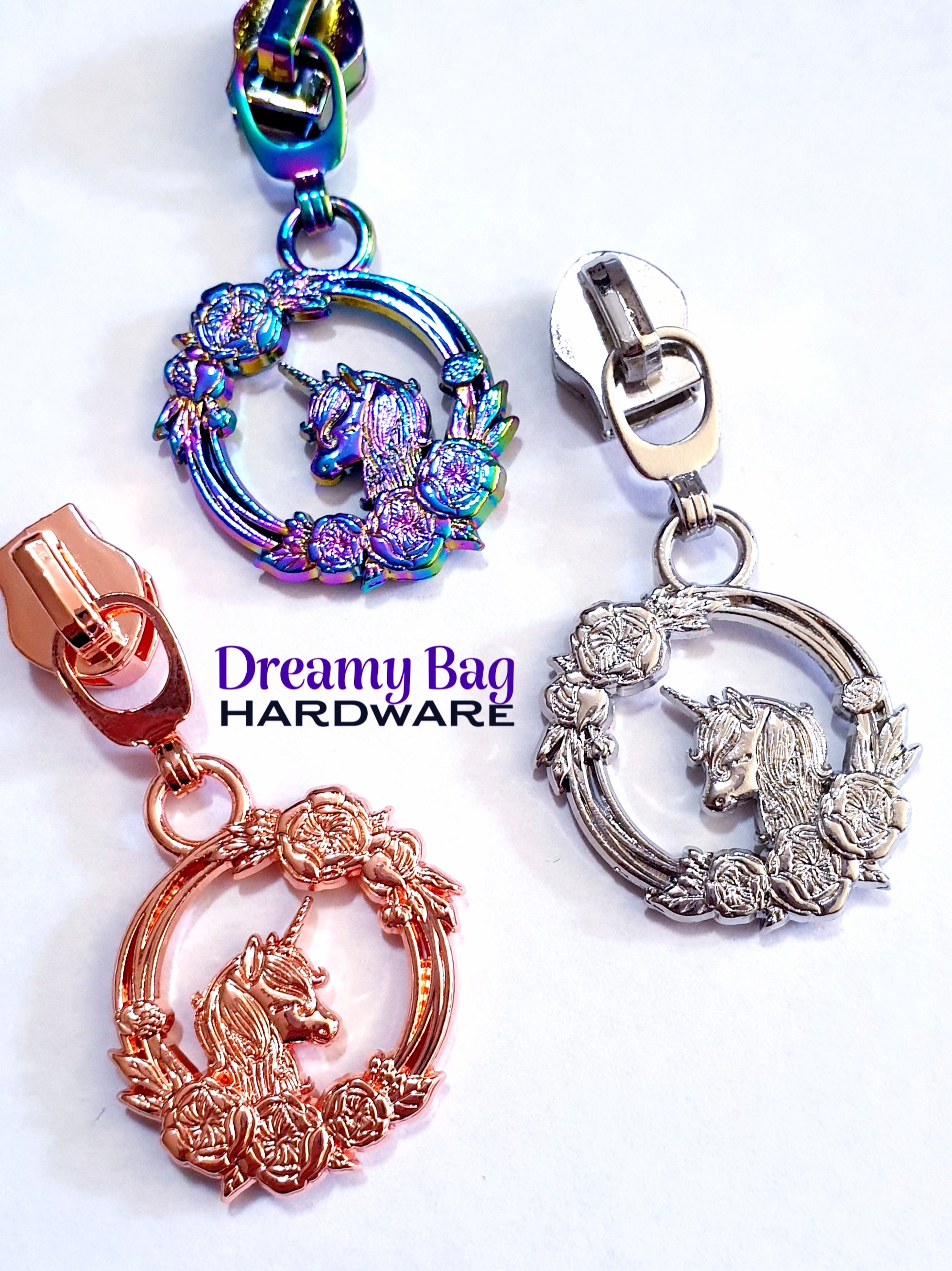 #5 Zipper Pull Unicorn Wreath – Dreamy Bag Hardware Pty Ltd
